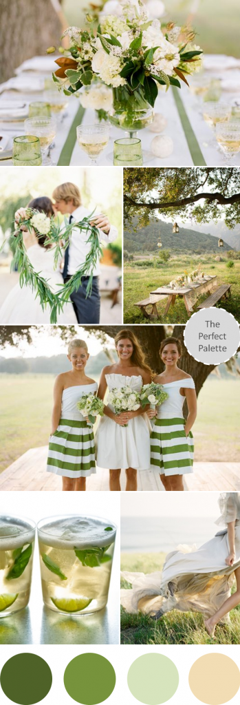 Wedding Colors I Love | Shades of Green + Ivory | The Perfect Palette
