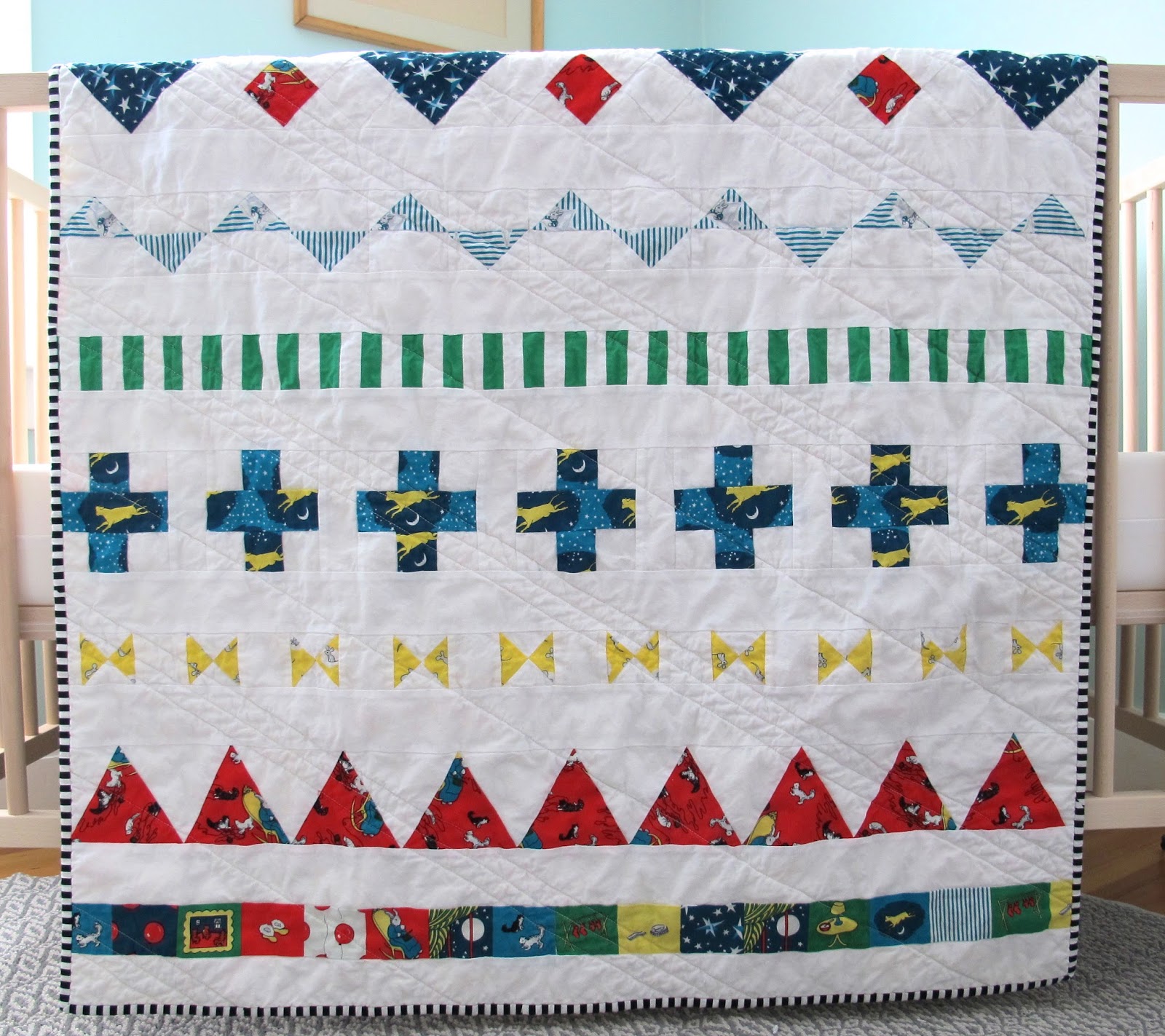 Six White Horses: Fair Isle Baby Quilt