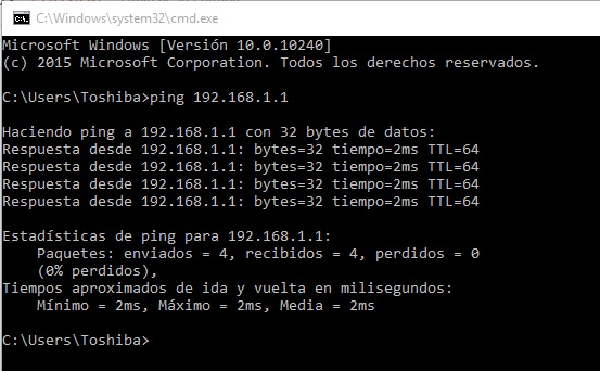 Comando Ping de Windows