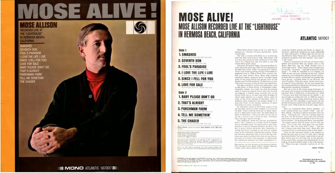 Mose Allison - Mose Alive! (Jazz / Blues - 1966 - USA)