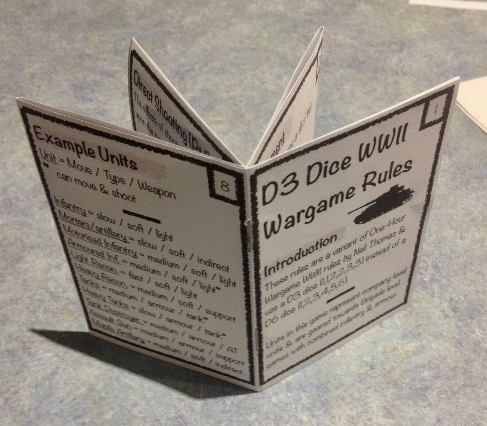 Grid based wargaming - but not always: Making rules in a mini-booklet ...