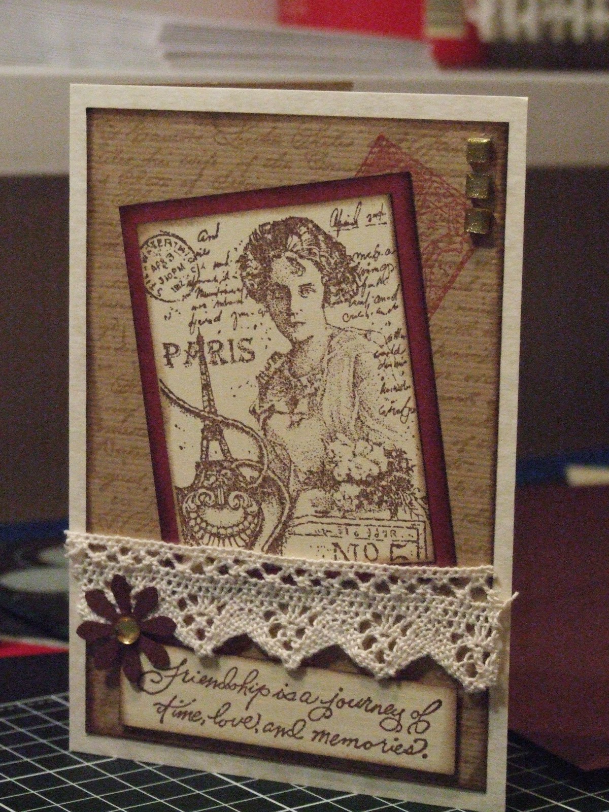 Terri Morris - Scrapbooker: ~ Vintage card - tutorial