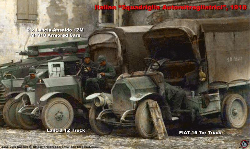 Armored Cars in the WWI: Two light trucks to support an Italian Armored ...