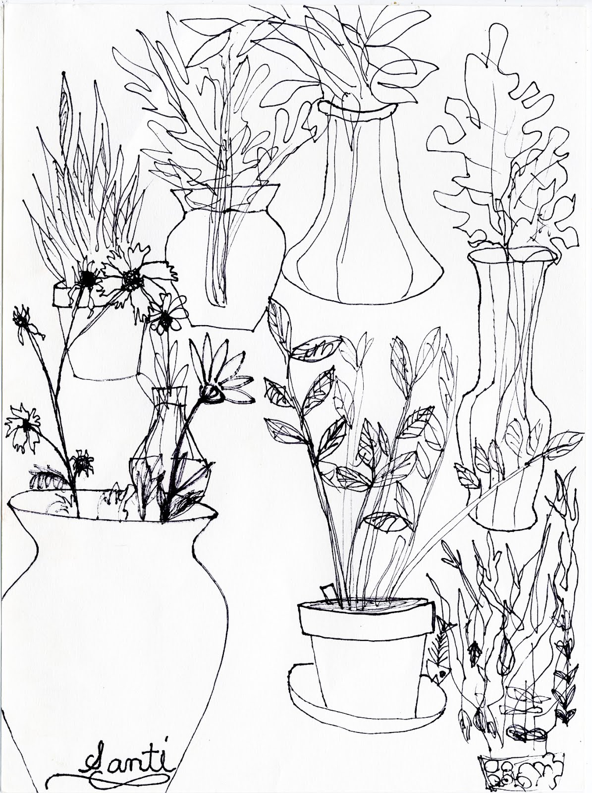 Santiago: Evolution of an artist: Spring Contour Drawings