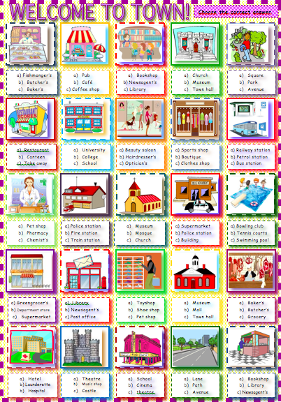 OUR ENGLISH CLASS: Town worksheets