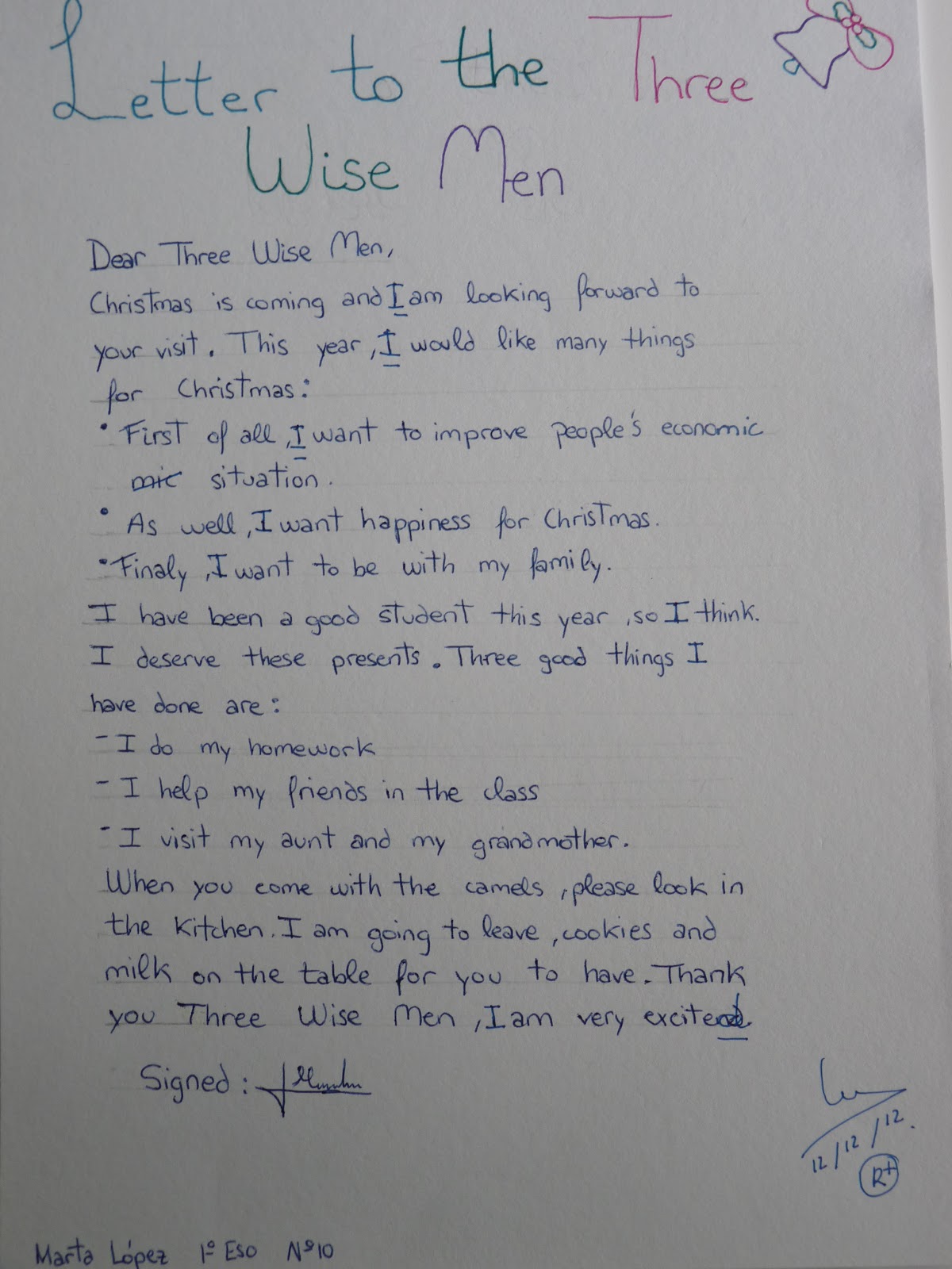 elblogdeprimerodelaeso: CHRISTMAS TIME: A LETTER TO THE THREE WISE MEN