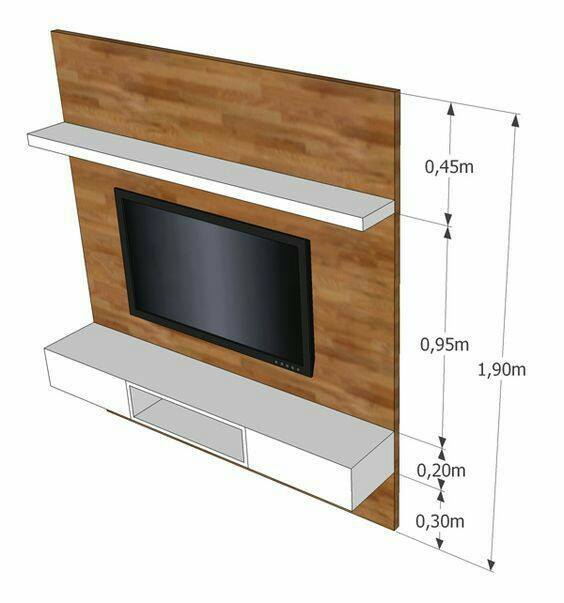 Muebles de madera para la televisión y planos