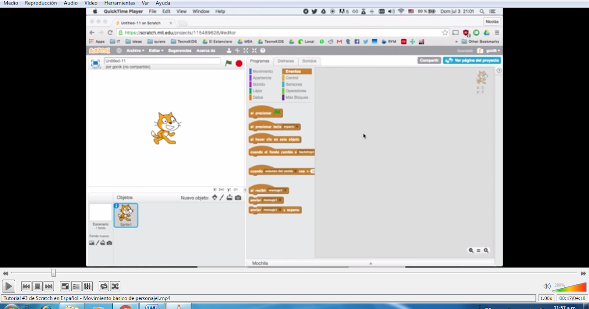 PROGRAMACIÓN EN SCRATCH : TUTORIAL 3 DE SCRATH