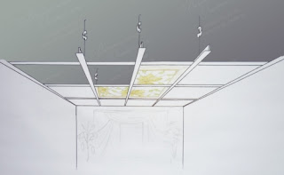 Installing stained glass panels in false ceiling designs