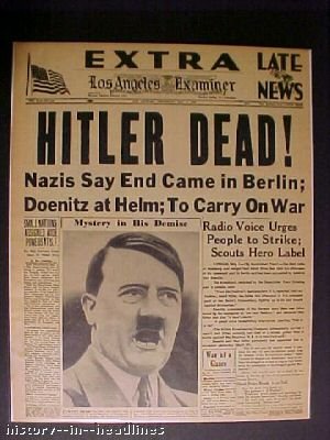 Death of Hitler, Vintage newspapers. | Photobundle
