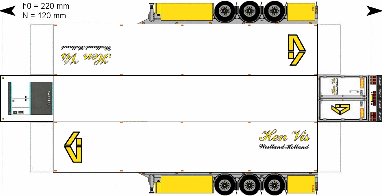 SP. Papel Modelismo: PaperCraft DAF XF Truck - Hen Vis