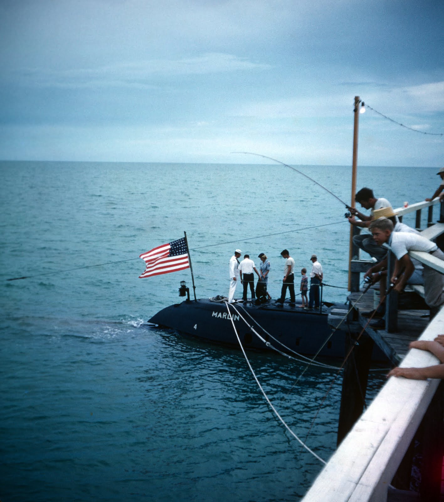The Real Naples: USS Marlin @ the Pier late 1950's