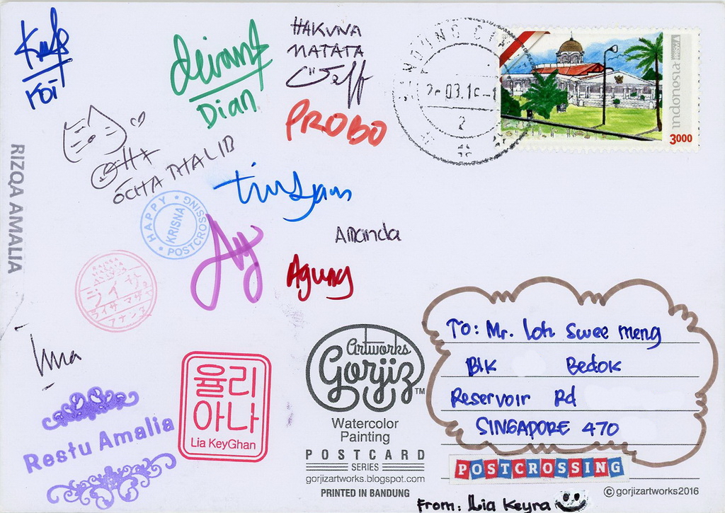 Postcard Interchange 明信片交流站: Postcrossing Meetup Card from Indonesia