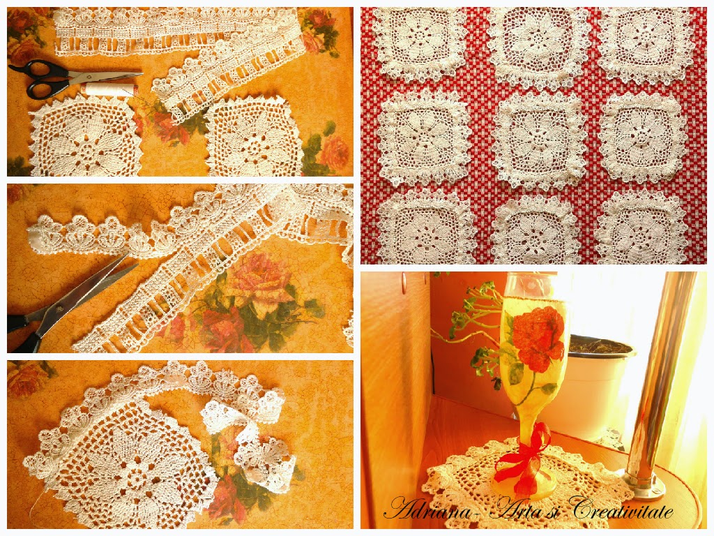 Reciclare creativa- Mileuri din macrame si dantela