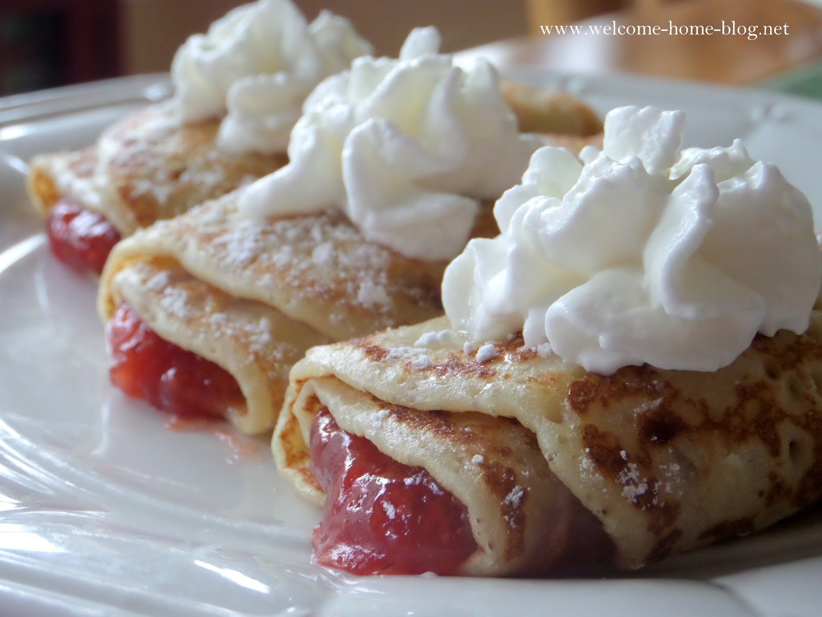 Welcome Home Blog: Vanilla Crepes with Strawberry Filling