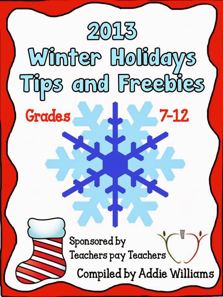 TEACH IT WRITE : 2013 Winter Holidays Tips and Freebies - Grades 7-12 ...