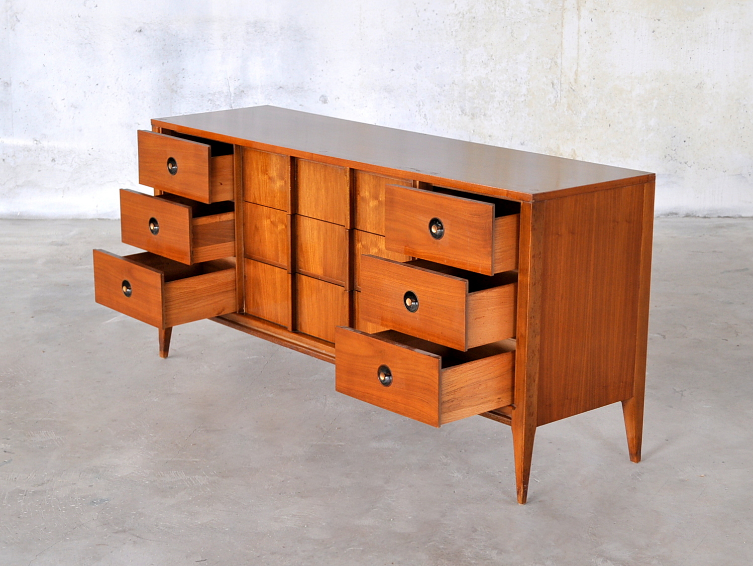 SELECT MODERN: Mid Century Modern Triple Dresser Credenza