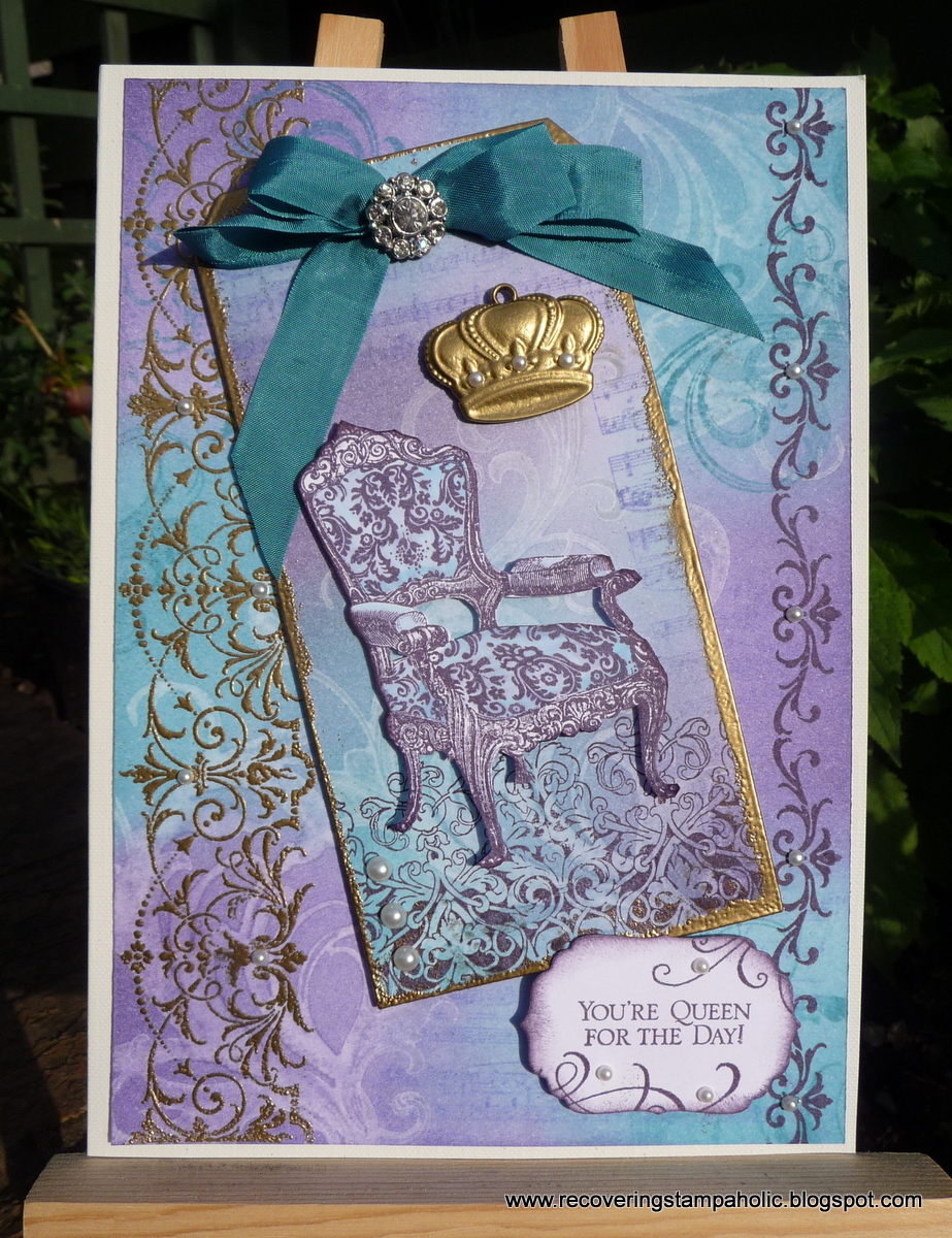 Recovering Stampaholic: The Stamp Man Challenge - A Card for a Queen