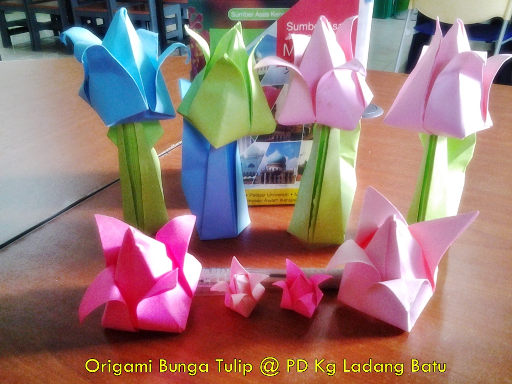 Perpustakaan Desa PNM Kg Ladang Batu: Origami Bunga Tulip