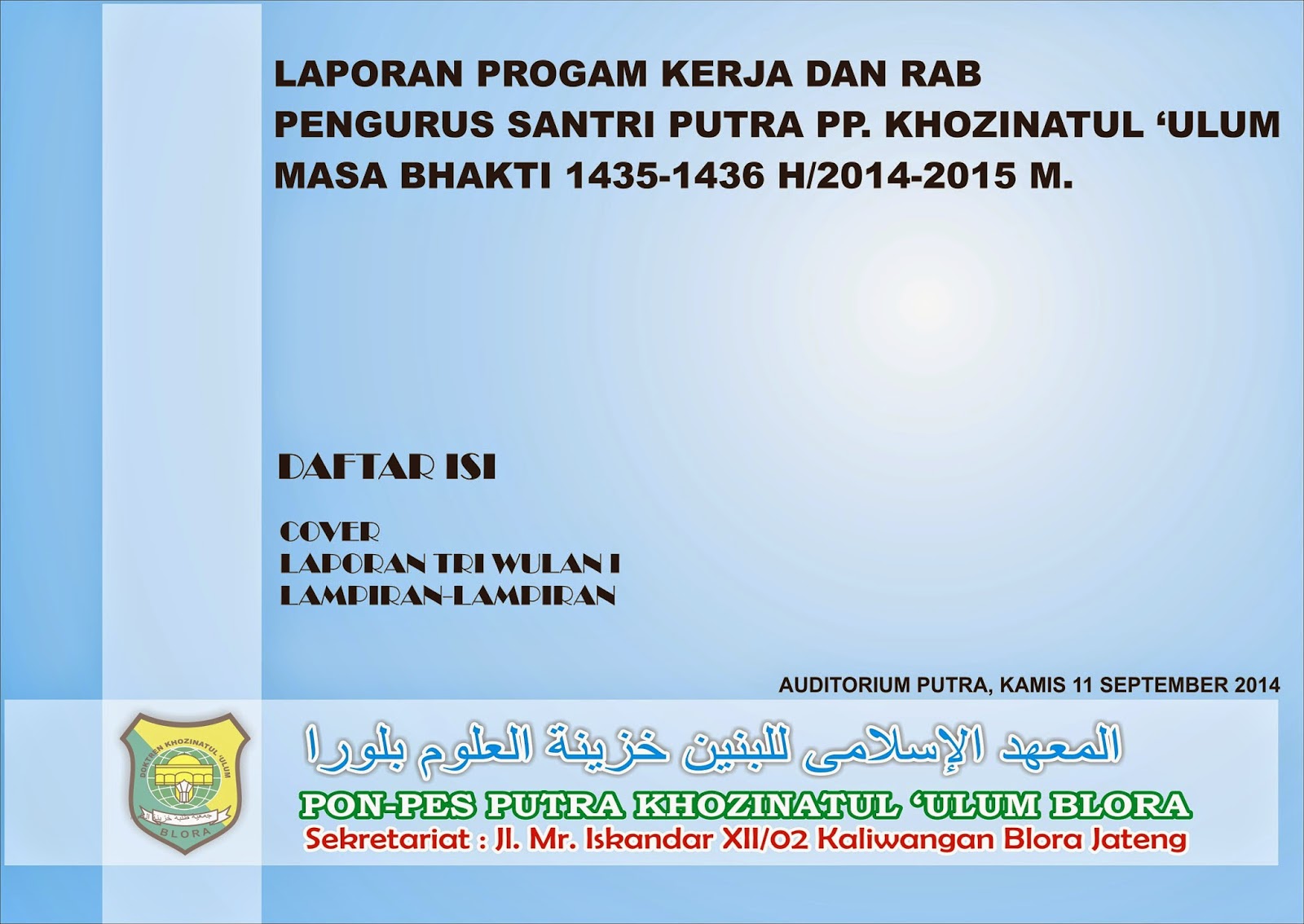 SUARA SANTRI: COVER PROKER DAN RAB PONPES KHOZINATUL ULUM BLORA