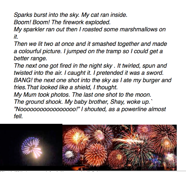 Pod 6 Hurupaki School: Dallas Fireworks Writing