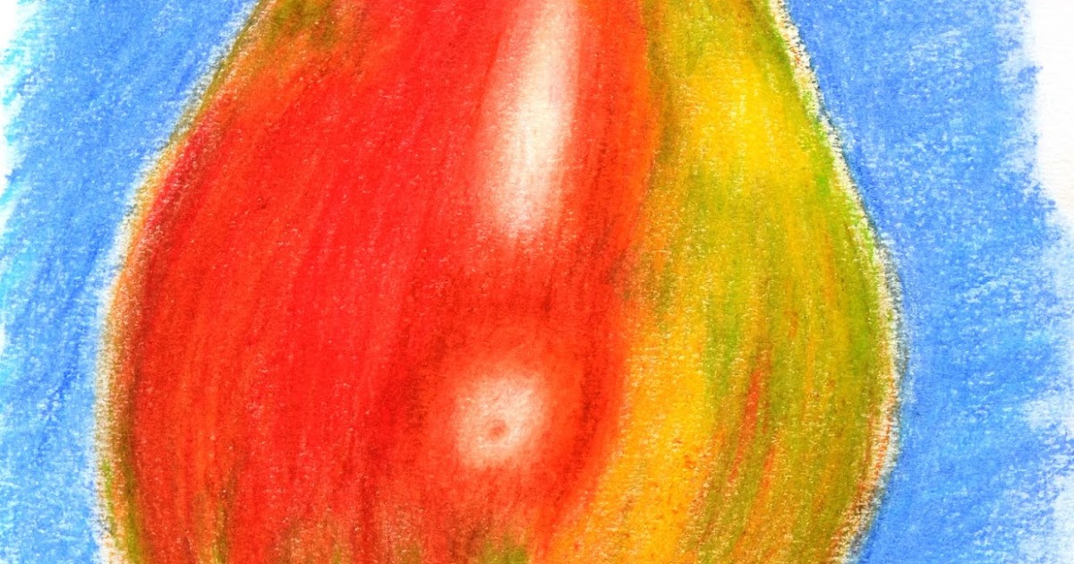 AnnmariesART: Oil Pastels with The Seasons Art Class - Pear & Cow