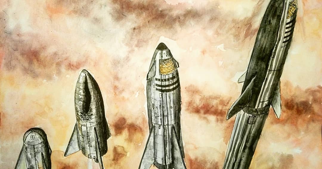 Development phases of SpaceX Starship by Colin Doublier | human Mars