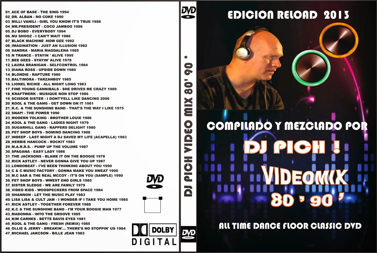 ROKO DVD COVER: VIDEOMIX 80' 90' DJ PICH
