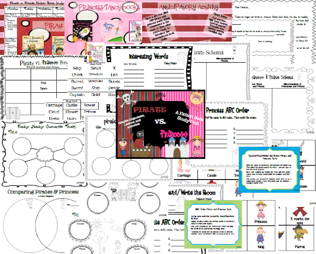 Spotted in First Grade: Pirate Vs. Princess: A Fiction Book Study Unit ...