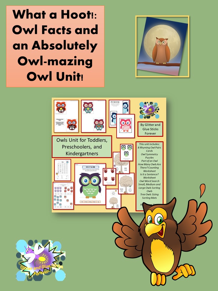 Glitter and Gluesticks Forever: What a Hoot!: Owl Unit for Toddlers ...