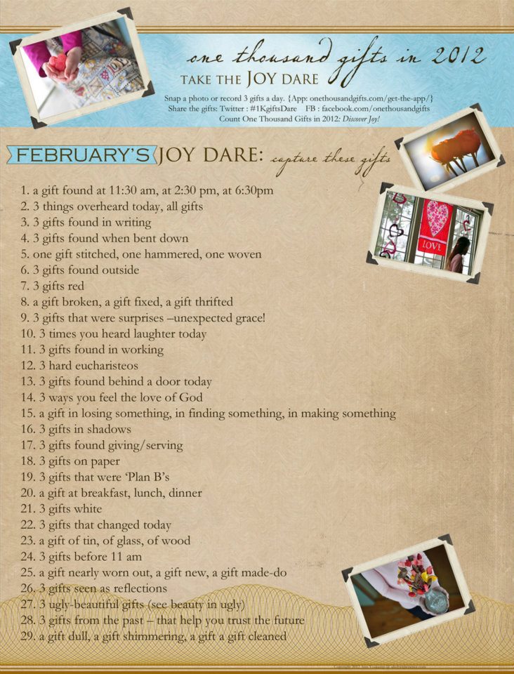Quiet Life: February: The Joy Dare in the Love Month