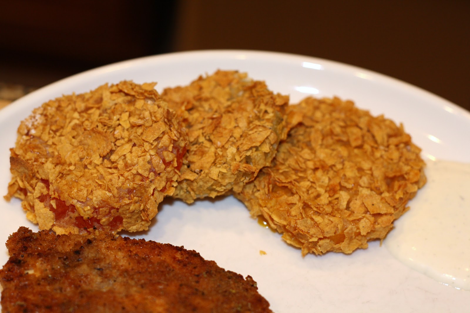 what's for dinner?: not-fried chicken with not-fried tomatoes