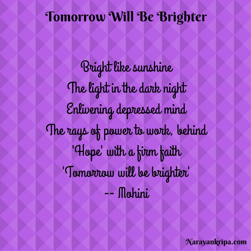 Poem: Tomorrow Will Be Brighter