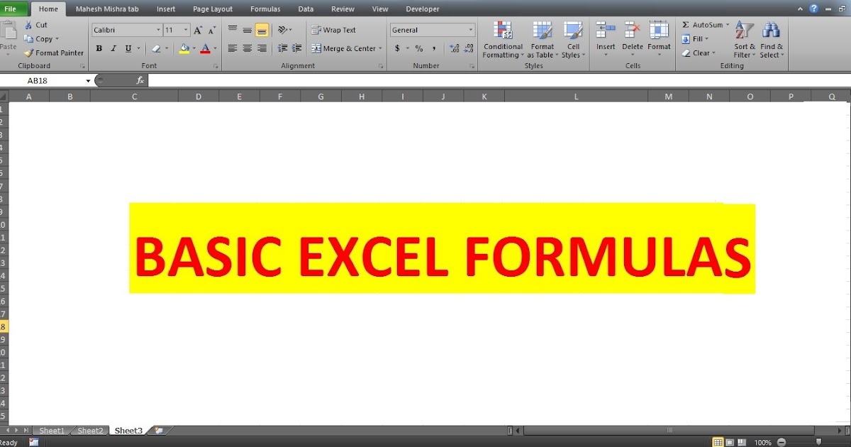 Basic Excel Formulas ~ MAD ABOUT COMPUTER