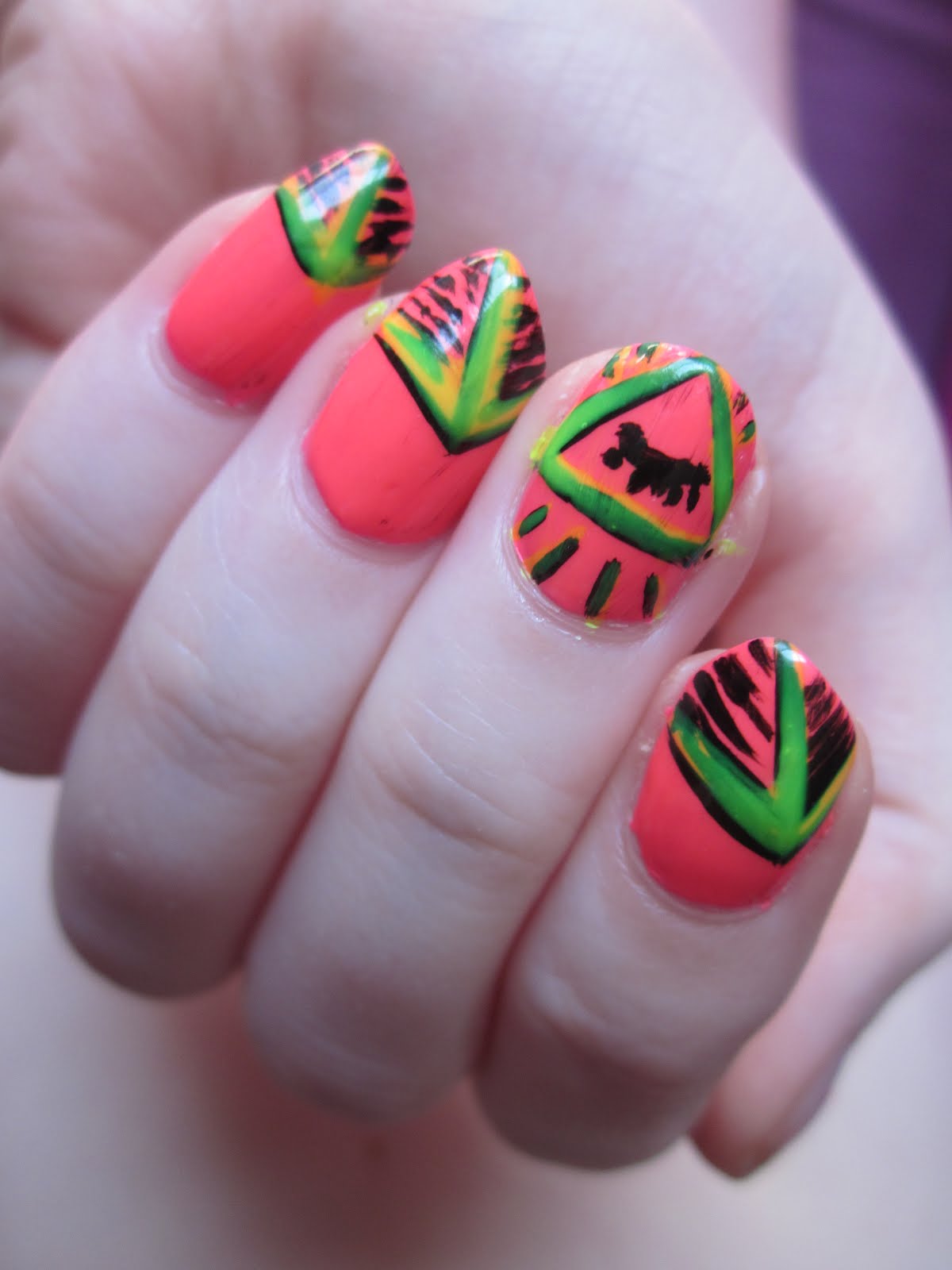 Plastizine Dream: Neon Pyramid Nail Art