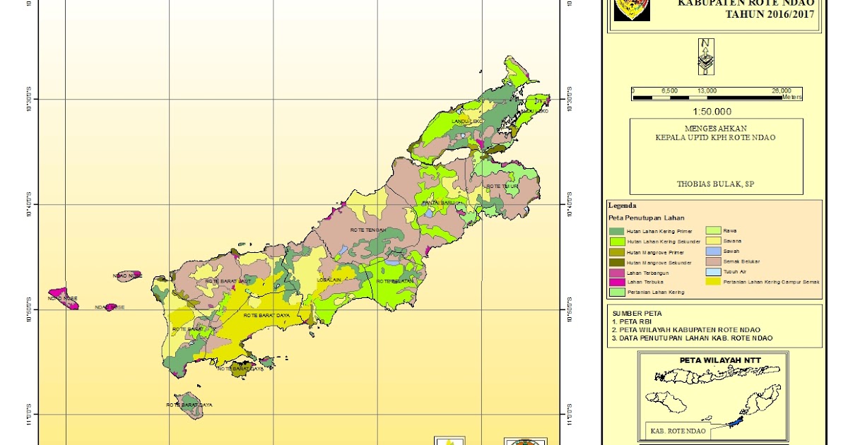 PETA PENUTUPAN LAHAN KABUPATEN ROTE NDAO TAHUN 2015-2016
