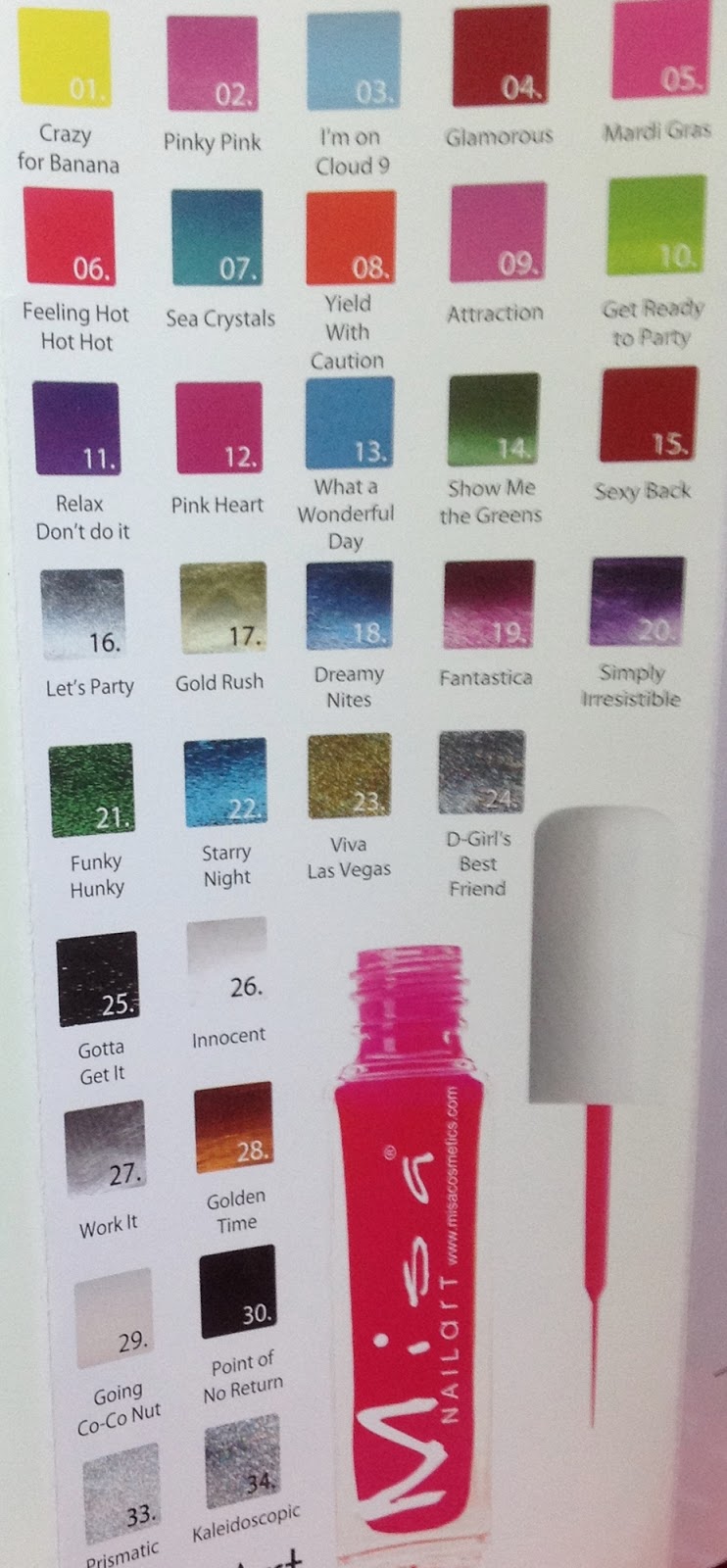 Betty Nails: Misa Color Chart