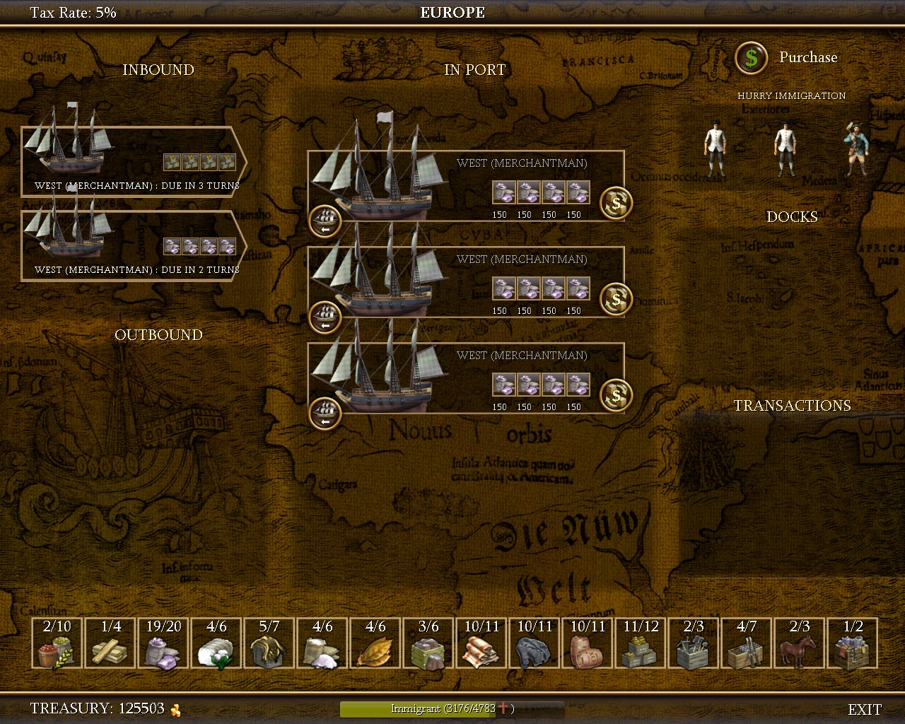 The Best Games Ever: Civilization 4 Colonization - Europe Docks Screenshot