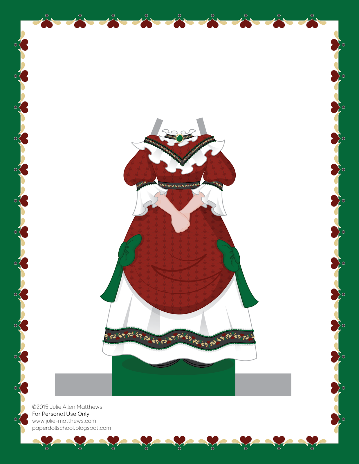 Paper Doll School: December Paper Doll -- Mrs Claus, Outfit 14