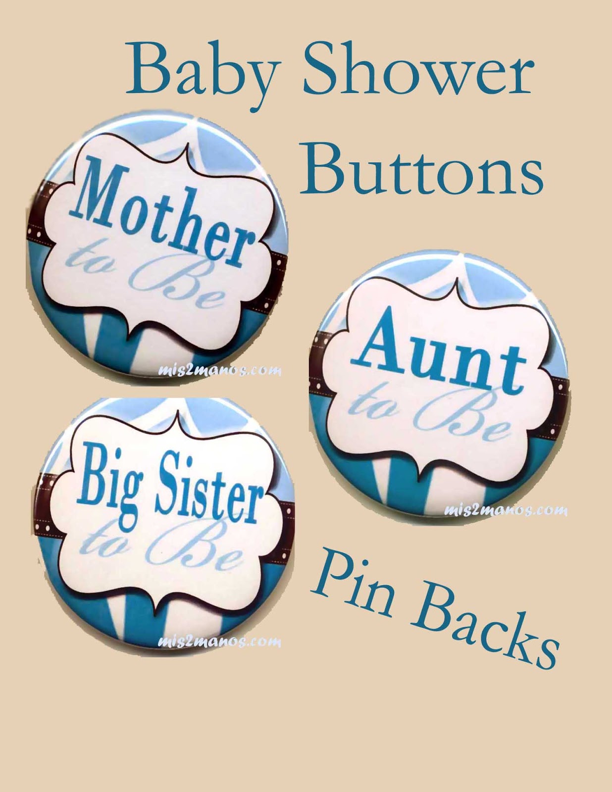 Mis 2 Manos: Made by My Hands: Mom to Be Button Badge Baby Shower Pin ...
