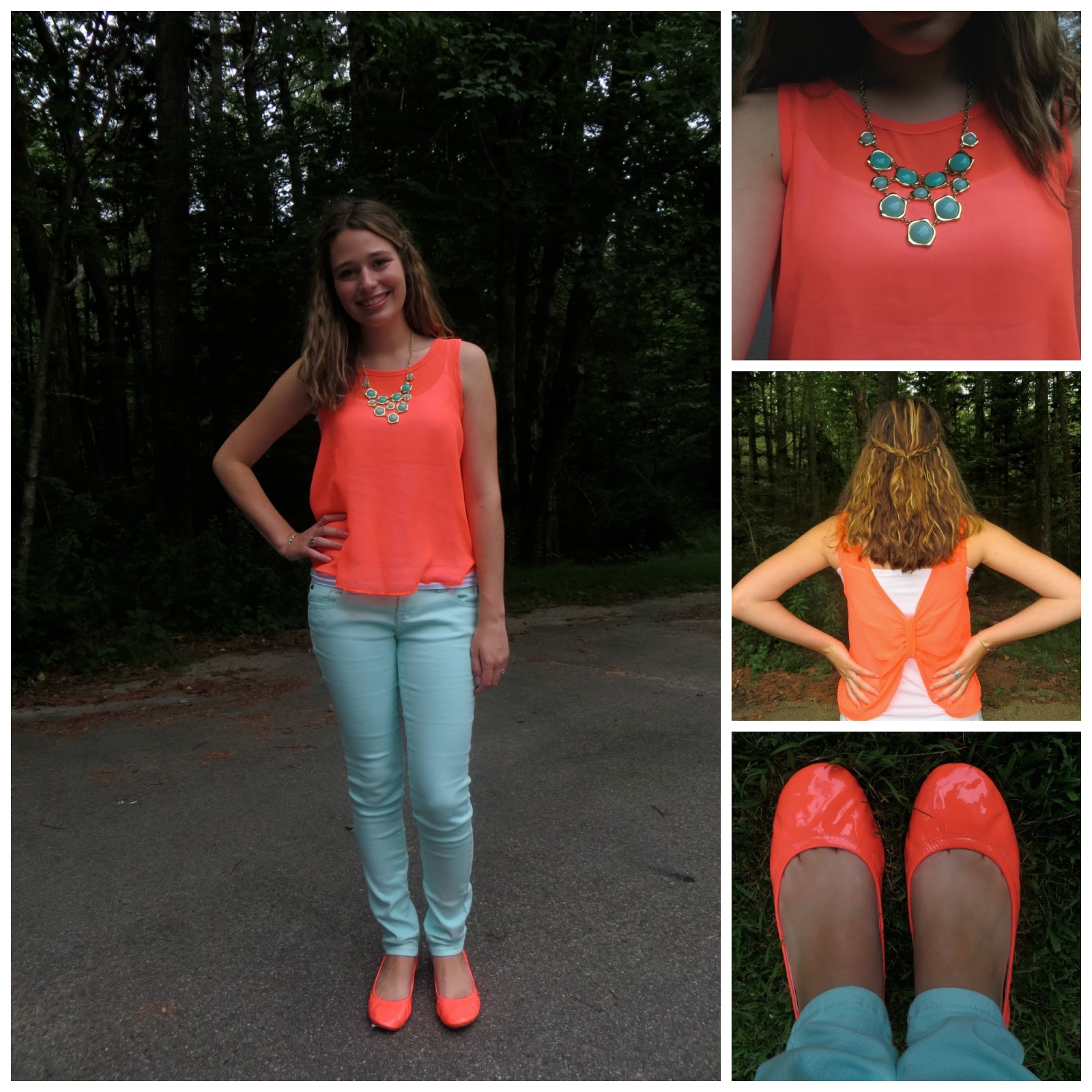 OOTD: Mint and Coral (and neon) | Southern Belle in Training