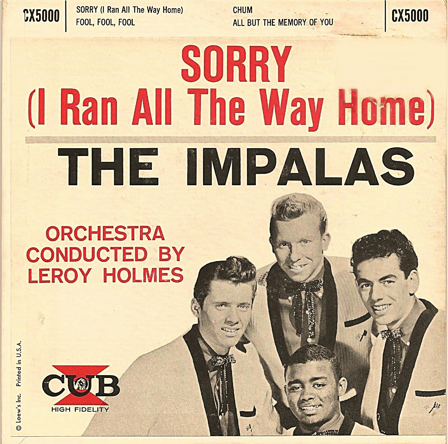 WHITE DOO-WOP COLLECTOR: THE IMPALAS (Cub Records)