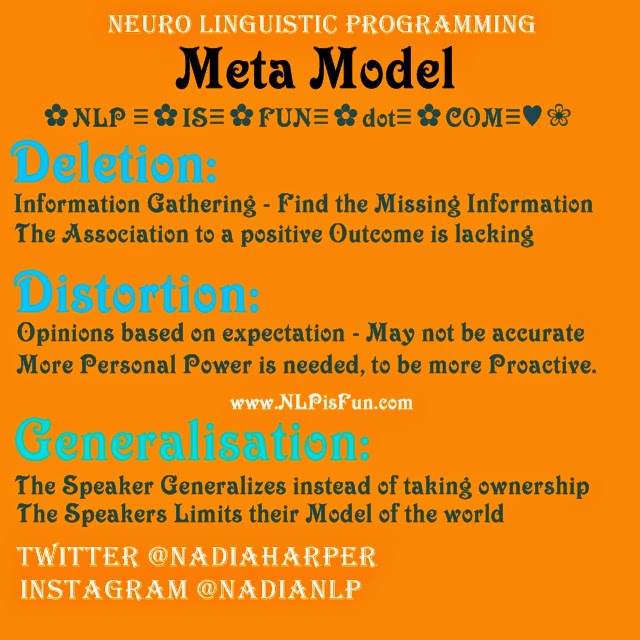 Nlp Is Fun Nlp Meta Model Deletion Distortion Generalization