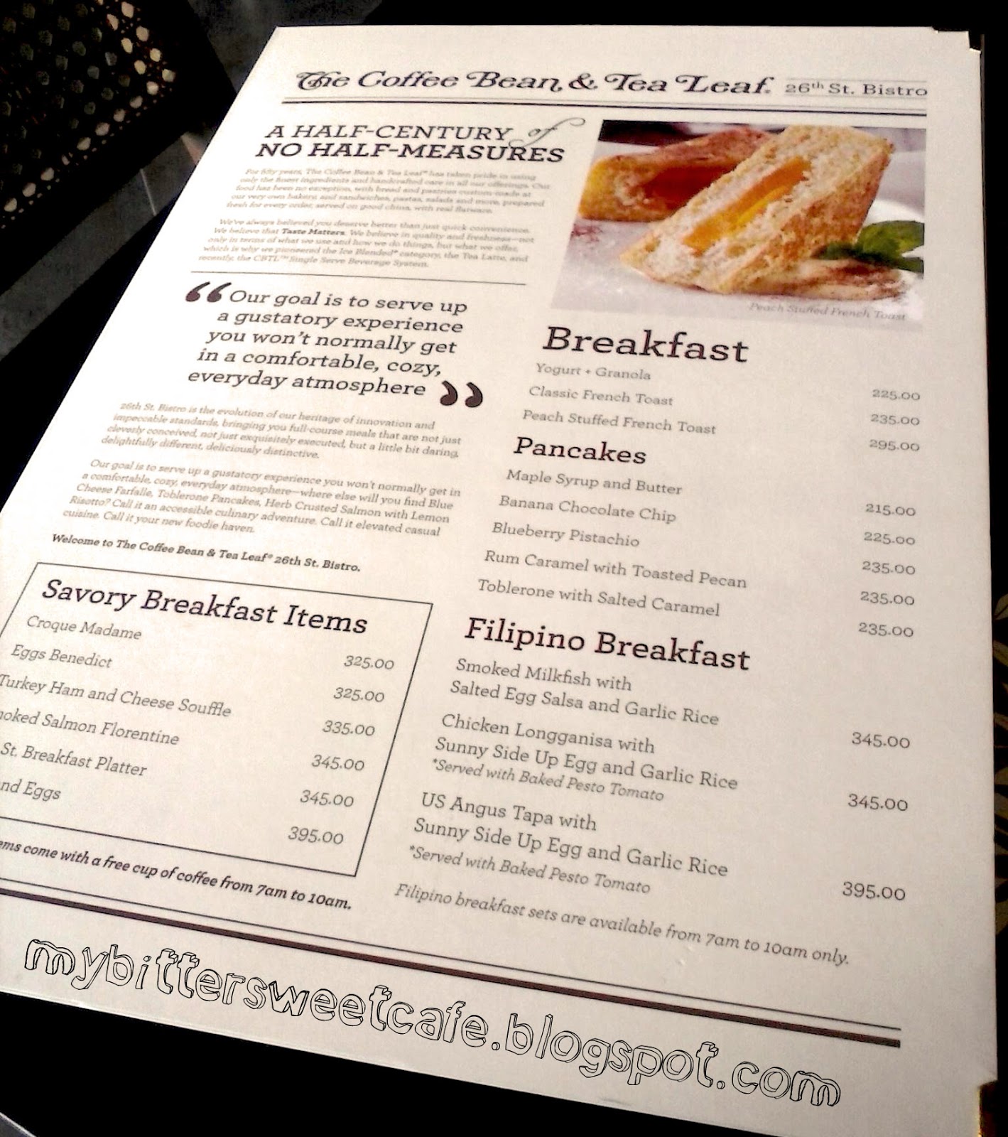 My Bittersweet Cafe: CBTL 26th Bistro and CBTL Coffee Bar