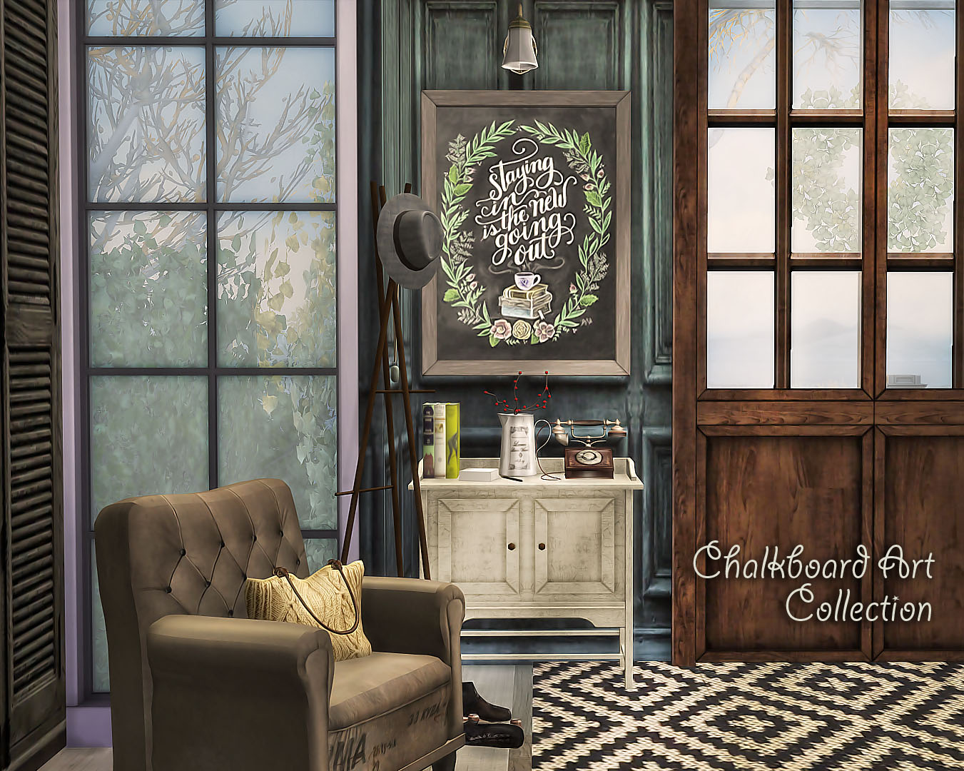 Sims4 Chalkboard Art Collection 粉筆畫 [Ruby Red Sims]
