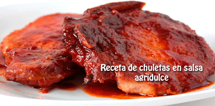 Chuletas de cerdo en salsa agridulce y vino - Recetas fáciles