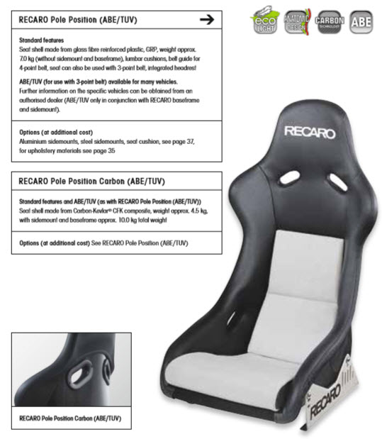 Recaro Pole Position Feature