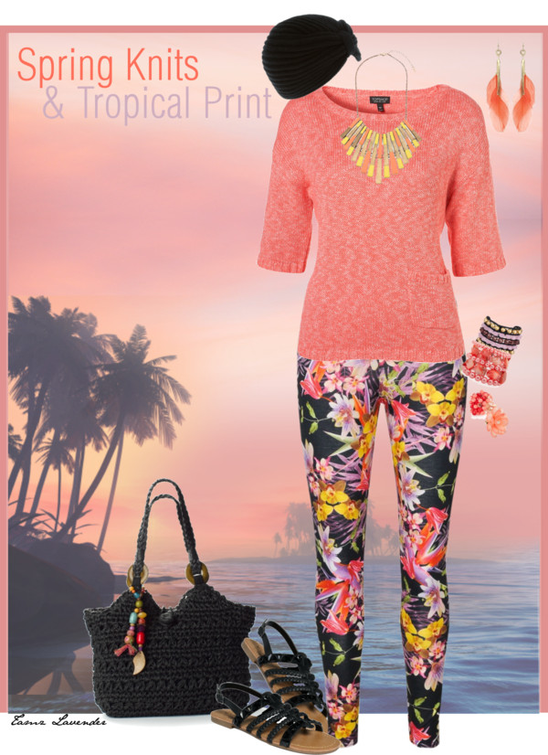 Aubergine Dreamz: Spring Knits & Tropical Prints