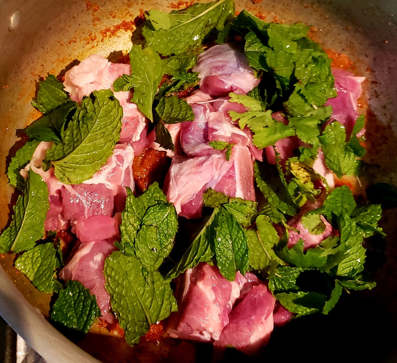 Chamagadda Mutton Pulusu/Taro Root Goat Curry