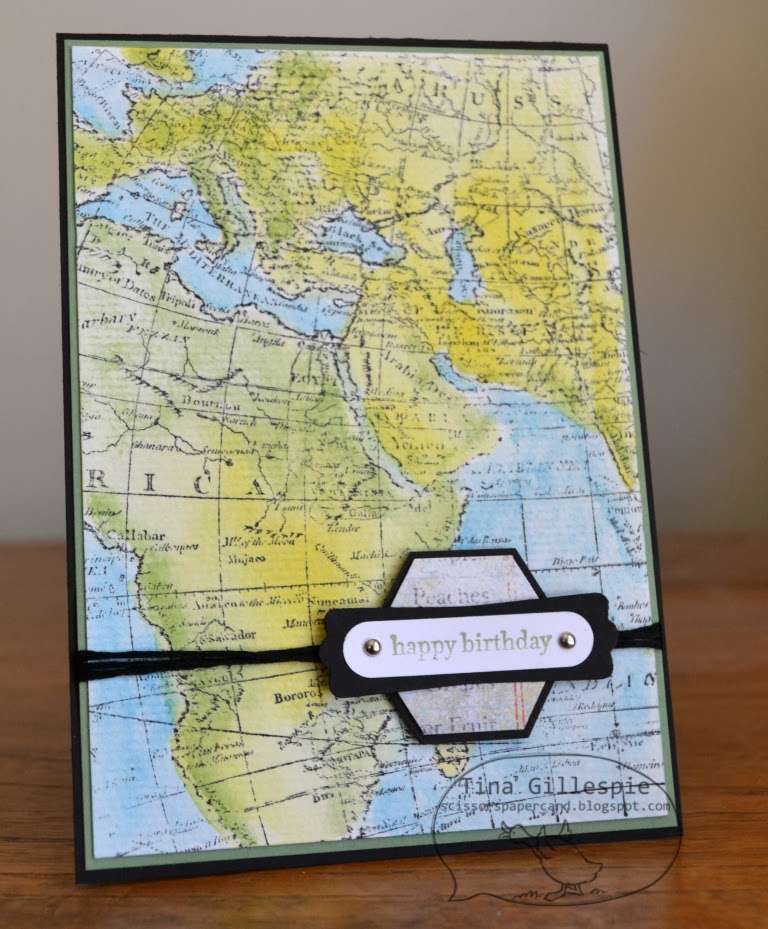 Scissors Paper Card: World Map Birthday Card